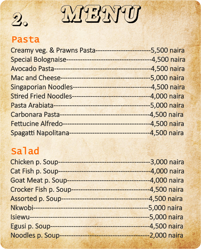 Menu – pablo milano